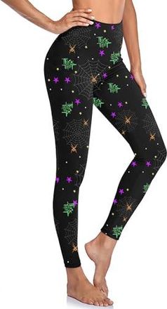 Love my Fashions Halloween Femmes Citrouille Fant&ocirc;me Cr&acirc;ne Effrayant Imprim&eacute; Taille Haute &Eacute;lastique Leggings Costume Leggings Cheville &Eacute;lastique Collants Pleine Longue