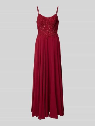 Mascara Abendkleid mit floralem Spitznbesatz