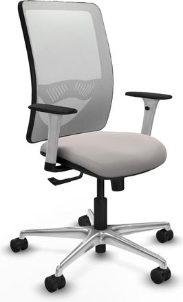 Piqueras y Crespo Drehstuhl Zulema mit wei&szlig;en und schwarzen Armlehnen, h&ouml;henverstellbare Lendenwirbelst&uuml;tze, 3 Positionen, Wei&szlig; / Wei&szlig;