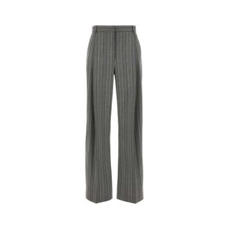Stella McCartney Bestickte Woll-Twill Schlaghose - - Trousers - Damen - Grau - M