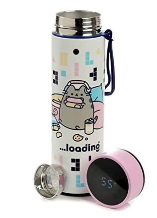 Puckator Bouteille Isol&eacute;e (Gourde) 450ml Thermom&egrave;tre Pusheen - Chat