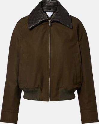 Bottega Veneta Blouson aus Baumwoll-Twill mit Leder