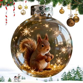 Generic 2026 Wildlife Wonders Collection Crystal Glass Ornament - Christmas Ball Ornaments 3D Animal Xmas Tree Decoration Christmas Ornaments Hanging Balls fo