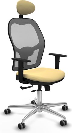 Piqueras y Crespo Jorquera Stuhl mit 1D-Armen, h&ouml;henverstellbarer Lendenwirbelst&uuml;tze und festem Kopfteil, ausgestattet mit Syncro/Traslack und injiziertem Schaumstoff, 