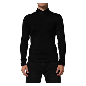 Dolce & Gabbana Schwarzer Rollkragenpullover - - Knitwear - Herren - Schwarzk - M