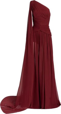 Elie Saab robe fendue &agrave; une bretelle - Rouge
