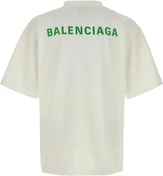 Balenciaga Logo-Embroidered Cotton T-Shirt - White