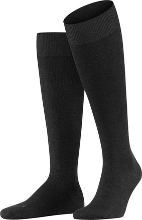 Falke Herren Kniestrümpfe Energizing Wool M Kh Wolle Baumwolle mit Kompression 1 Paar, Grau Anthracite Melange 3080, 41-42