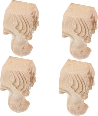 DOITOOL 4 Stck Teiliges Vintage Möbelbeine aus Holz Geschnitzte Dekorative Schrankfüße Prächtige Sofabeine Hohe Möbelfüße für Sofa Tisch Stuhl Vielseitig und 