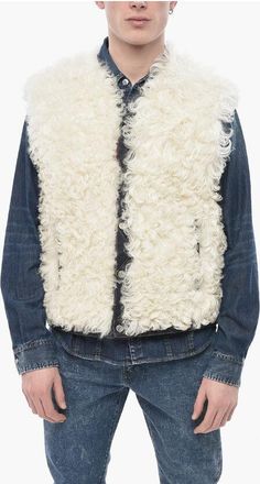 Dsquared2 Sleeveless Denim Jacket with Fur size 50