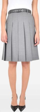 Max Mara jupe mi-longue plissée Gimmy à taille ceinturée - Gris