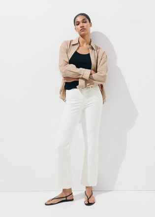 Mango Flared-Crop-Jeans Sienna wei&szlig; - Damen - 32 - MANGO