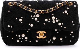 Chanel Hobo Bags - Small Tweed Pearl Cosmos Flap - Gr. unisize - in Schwarz - für Damen