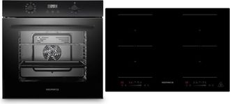 Respekta Backofen Herd Kochfeld Herdset Induktion 77cm Timer 2 Flexzonen Slider Respekta