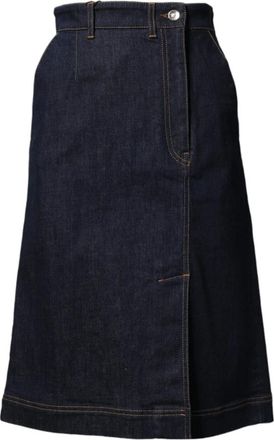 Dolce & Gabbana Femme, Jupes, Bleu, Taille: 32 FR Jupe Midi Taille Haute