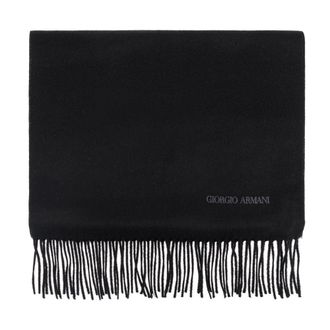 Giorgio Armani Kaschmirschal mit Fransen - - Accessories - Herren - Schwarzk - ONE SIZE