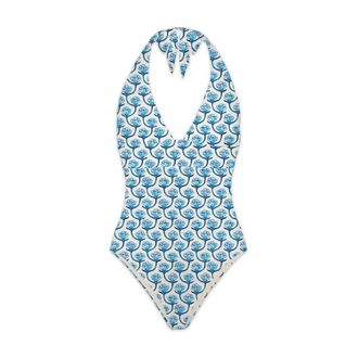 MC2 Saint Barth Femme, Maillots de bain, Bleu, Taille: 44 FR Maillot de Bain Une Pi&egrave;ce &Eacute;l&eacute;gant Geo Floral