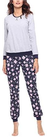 Merry Style Pyjama Ensemble Haut et Bas Vêtement dIntérieur Femme MS10-168(Mélange - Fleurs, S)
