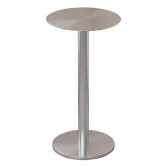 Generic Runder Bartisch (61 cm Durchmesser), Edelstahlplatte und stabiles Gestell, hoher Cocktailtisch f&uuml;r Kneipen, Bistros, Innen- und Au&szlig;enbereich, einfache
