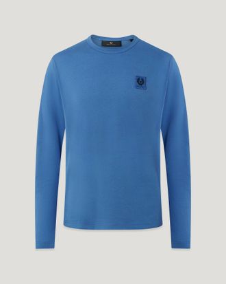 Belstaff T-shirt &Agrave; Manches Longues Belstaff Pour Homme Cotton Jersey Bleu Marine 2xl