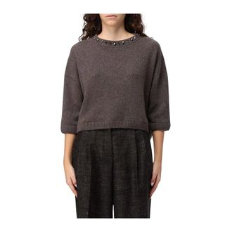 Liviana Conti Maille &agrave; col rond - Femme - Pulls - Brun - Taille: 40 FR
