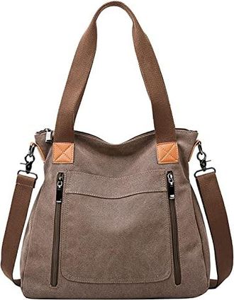 Generic Sac à bandoulière coréen décontracté pour femme - Grande capacité - En tissu - Pour femme, café, Taille unique