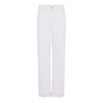 Paco Rabanne Jeans im Baggy-Schnitt mit Fransen-Detail - - Jeans - Damen - Wei&szlig; - W27