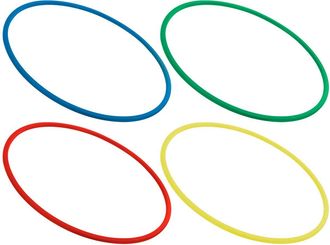 Sport-Tec Gymnastikreifen aus Kunststoff, 4er-Set, ø 70 cm, je 1x blau, grün, rot, gelb