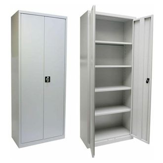 Dema Aktenschrank B&uuml;roschrank Stahlschrank Werkzeugschrank Schrank 2-t&uuml;rig Lichtgrau