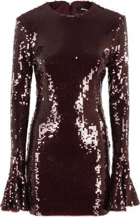 Rotate Rotate Birger Christensen, Femme, Robes, Rouge, Taille: 40 FR Sequins LS Mini Dress