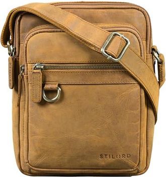 STILORD Orion Sac Croisé pour Hommes Cuir Véritable | Sacoche Bandoulière Vintage | Petit Sac pour iPad 10,9 Pouces | Sacs à Bandoulière en Cuir Couleur:tan -