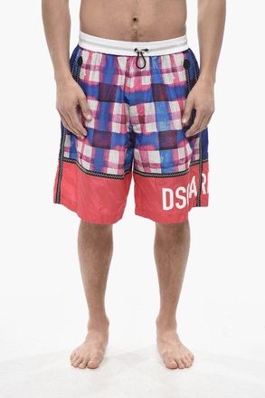 Dsquared2 Mehrfarbige Boxer-Badehose mit elastischem Bund Dsquared2