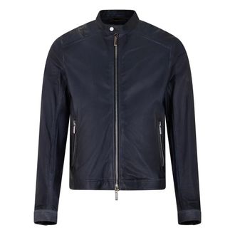 Moorer Homme, Vestes, Bleu, Taille: M Barnaba Leather Jacket