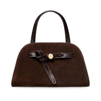 Tory Burch Petit sac Bauletto Romy en daim - Femme - Sacs - Brun - Taille: ONE Size