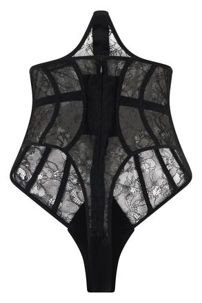 The Mannei Womens Corset Body Lace - Black Cotton Tops Top