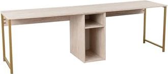 Dmora Schreibtisch Caprioli 240x60x74 cm Beige mit PC-Halter