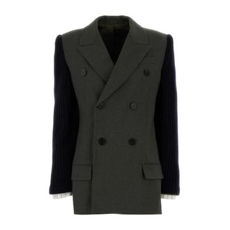 Jean Paul Gaultier Khaki Wollmischung Blazer - - Jackets - Damen - Gr&uuml;n - S