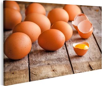 Islandburner Bild auf Leinwand Eier Auf Einem Holzbrett Frische Zutat Frühstück Vorbereitung Bilder Wandbilder Poster
