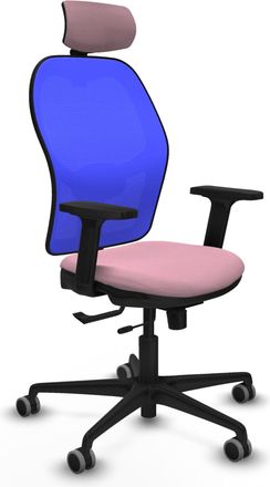 Piqueras y Crespo Ergonomischer Stuhl mit Lendenwirbelverstellung mit 2D-Armlehnen und Kopfteil, h&ouml;henverstellbar und neigbar. Ausgestattet mit Syncro/Traslack und inji