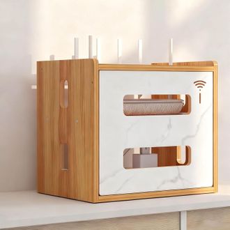 Generic Router-Aufbewahrungsbox, WLAN-Rack, 2 Etagen, Schrank for Verstecken und Modem, for Kabel im Wohnzimmer(A)