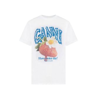 Ganni Strawberry Graphic T-Shirt - White