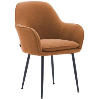 Sweeek Sweeek - Cord-Sessel mit mattschwarzen Metallfüßen, Cord, Camel