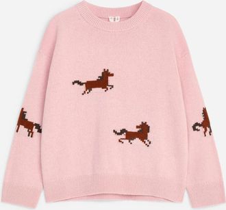 Arket Wollpullover Mit Intarsien -Rosa