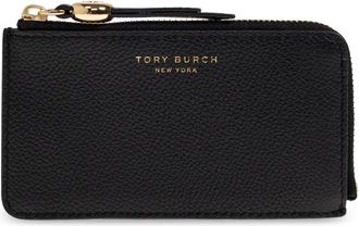 Tory Burch Femme, Accessoires, Noir, Taille: ONE Size Porte-cartes en cuir avec logo