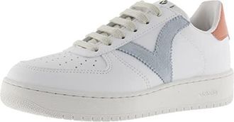 Victoria Basket Basse Unisexe Madrid Effet Cuir & Pièces Colorées en Contraste 1258201 pour Adulte Celeste 38