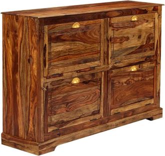 vidaXL Schuhschrank 140 x 35 x 90 cm Massivholz Akazie vidaXL