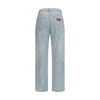 Maison Margiela Mens Blue Cotton Straight-Leg Jeans Clothing