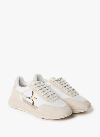 Axel Arigato Baskets brod&eacute;es bi-mati&egrave;re en cuir m&eacute;lang&eacute;