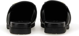 Gucci Clamp-Detail Leather Sabot - Black