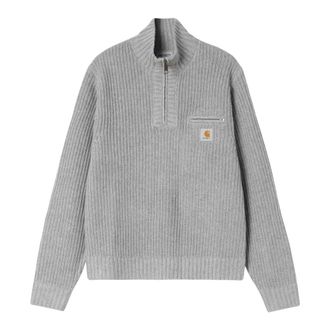 Carhartt Work in Progress Detroit Half Zip Pullover - - Knitwear - Herren - Grau - S